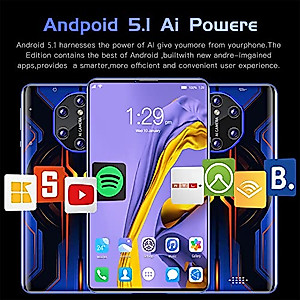 Tablet Laptop, HD Tablet WiFi Bluetooth Android Voice Call Game Tablet, 7Inch IPS Display Screen, WiFi, 2GB RAM+16GB ROM, 4000mAh, Android 5.1 System, Holiday Gift for Family (Blue)