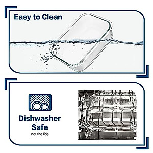 HOMBERKING 10 Pack Glass Meal Prep Containers, Glass Food Storage Containers with Lids, Airtight Glass Lunch Bento Boxes, BPA-Free & Leak Proof, 36oz & 14oz (10 lids & 10 Containers) - Blue