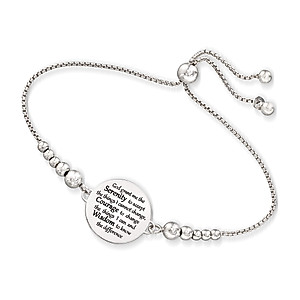 Ross-Simons Italian Sterling Silver "Serenity Prayer" Bolo Bracelet