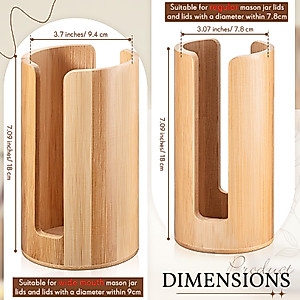 Suclain 2 Pcs Mason Jar Lid Organizer(One for Wide Mouth and One for Regular Mouth), Vertical Mason Jar Lid Storage Mason Jar Accessories Tumbler Lid Holder Bamboo Cup Lid Organizer