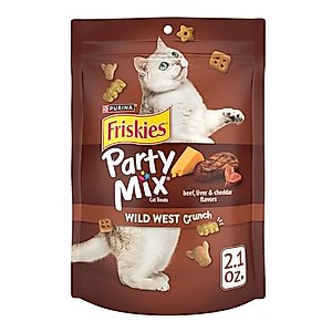 Purina Friskies Cat Treats, Party Mix Wild West Crunch - (Pack of 10) 2.1 oz. Pouches
