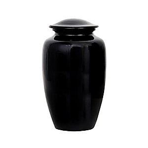 HLC Lovely Butterfly Black Finish Cremation Urn for Human Ashes - Funeral Urn Handcrafted - Affordable Urn for Ashes (Adult (200 lbs) – 10.5 x 6 “ , Cremation Urn)