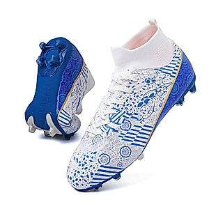 Soccer Cleats Mens Women Football Shoes Tacos de Futbol para Hombre Outdoor Tacos de Futbol High Top Cleats Turf Soccer Shoes Men Futsal Shoes Zapatos Futbol Hombre Professional Spikes AG/FG