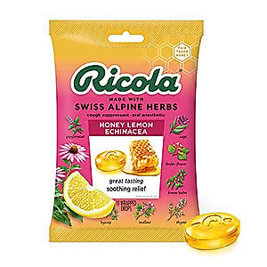Ricola HoneyLemon with Echinacea Cough Suppressant Throat Drops, 19 Count (Pack of 1)