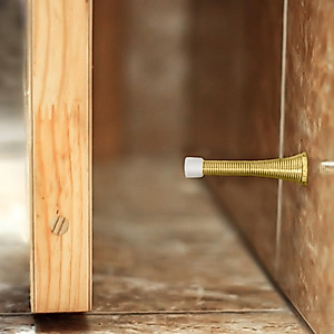 Design House 181693 Spring Door Stop, 10-Pack, Polished Brass