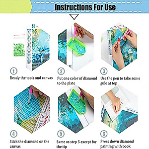 QAZWSX Angel Wings Diamond Painting Kits, Dreamlike Feather Fairy Tales Diamond Art for Adults Kids Full Round Drill Kit Crystal Pictures for Home Wall Decor Christmas Gifts 12x16 inch /30x40 cm