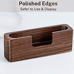 MaxGear Wood Business Cards Holder for Desk Business Card Display Holder Desktop Stand for Office, Tabletop - Rectangle