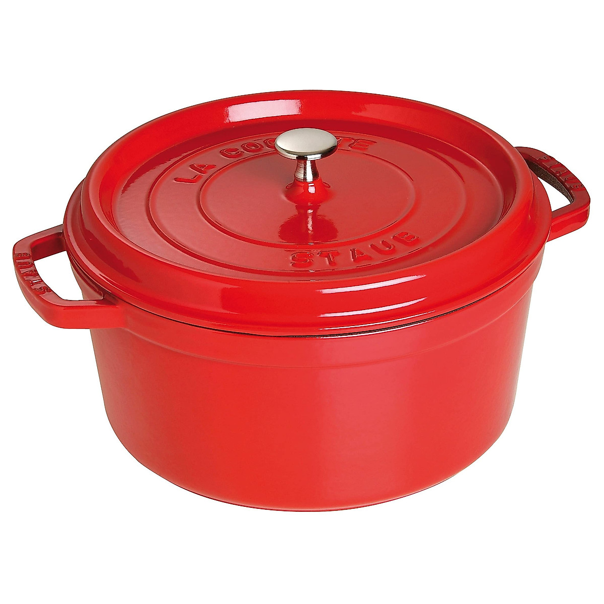 Staub Cast Iron 7-qt Round Cocotte - Cherry, Made in France