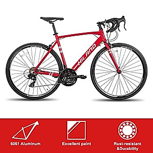 HH HILAND Adult Road Bike 700c Racing Bike with 14 Speeds, Aluminum Frame, Caliper Brake, City Commuter Bicycle for Women Men