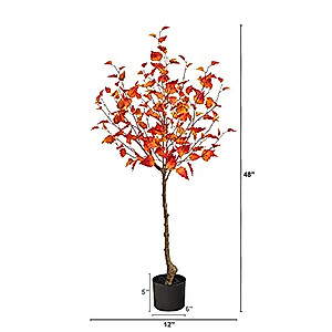 Nearly Natural 4ft. Fall Birch Artificial Autumn Tree
