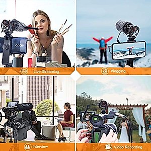comica Shotgun Microphone, CVM-VM20 Professional Super Cardioid Video Microphone with Shock Mount, Camera Microphone Kit for Smartphone/DSLR Camera/Camcorder, Perfect for Interview/Video Recording
