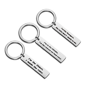 AKTAP Brother Keychain Sibling Jewelry Gift for Brother or Sister Family Jewelry Sister Gifts