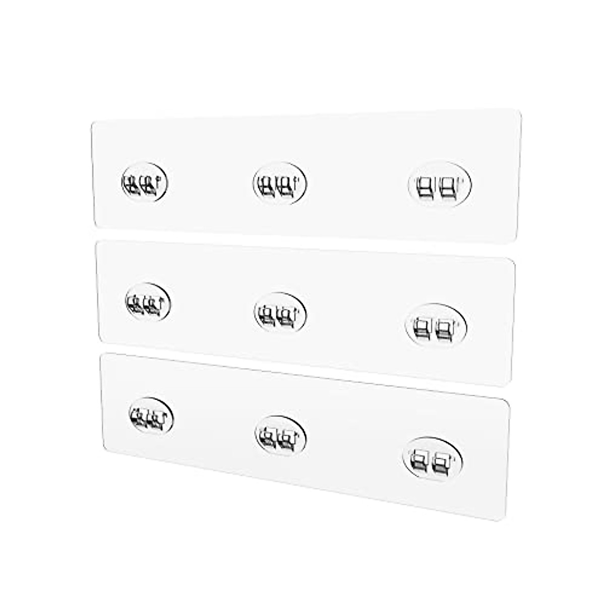 JETIZZO 3PCS Transparent Traceless Adhesive Sticker, Strong Sticky Waterproof Adhesive Pad, No-drilling Wall-mounted Adhesive Hook Strip for Shower Caddy, Kitchen Rack, Bathroom Shelf or Basket