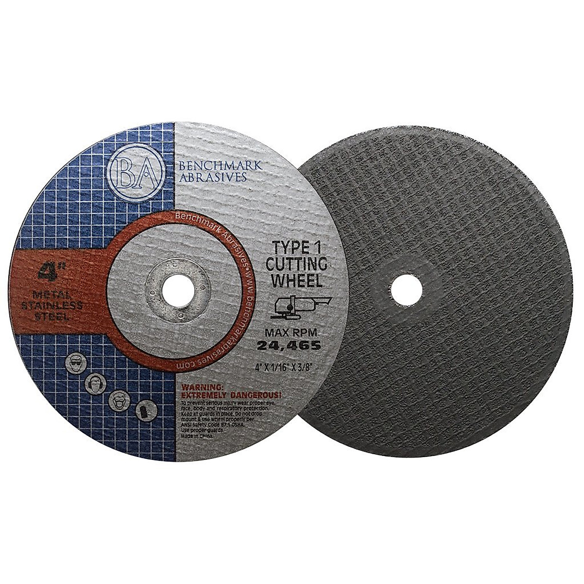 Benchmark Abrasives 4 Inch Grinder Cut Off Wheels Aluminum Oxide Thin Type 1 Angle Grinder Cutting Disc for Metal, Stainless Steel - with 3/8" Arbor Hole, Fast Grinder Cutting Wheel - 25 Pack