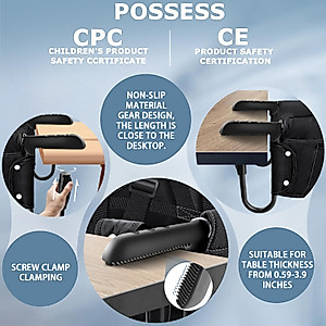 Fader Baby high Chair, Hook on high Chair, Portable High Chair for Travel, High Chair for Table, Portable & Foldable，Suitable for Family and Travel, for Babies 6-36 Months for Eating & Dining (Black)