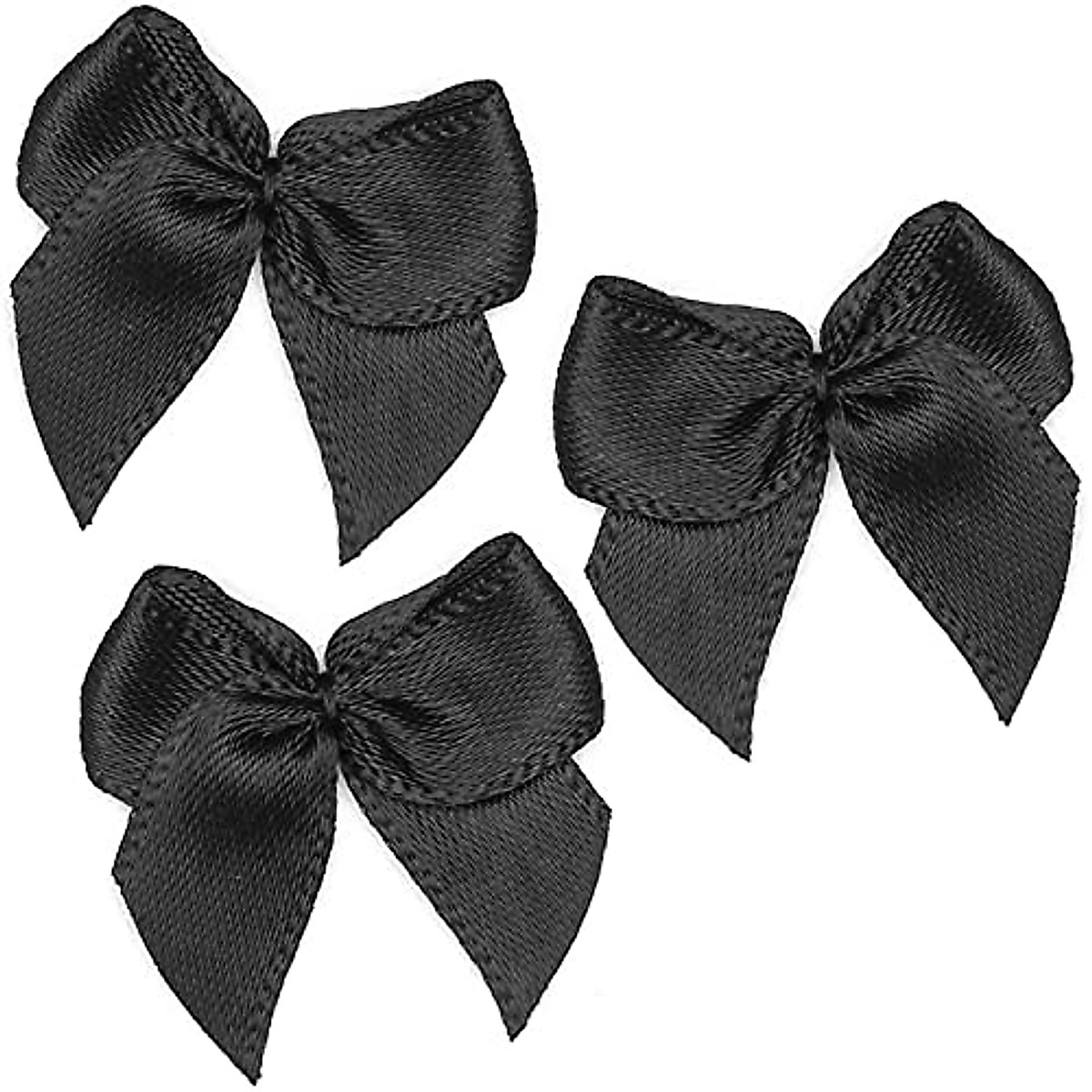 350 Pack Mini Satin Small Bows for Crafts, DIY Projects, Art Supplies, Gift Wrap, Scrapbooking, Black (1.5 in)