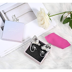 Yolmina Elf Ear Cuffs, Handmade Clip on Earrings - Pearl Wing Tassel Filigree Elven Earrings for Women - Fantasy Fairy Halloween Costume, Cosplay, Wedding, Handcraft