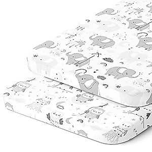 Bassinet Sheets 20x30 Inch for Graco Travel Lite Crib, Sense2Snooze, My View 4 in 1, Dream Suite and Guava Lotus Bassinet – Snuggly Soft 100% Jersey Cotton Fitted – 2 Pack