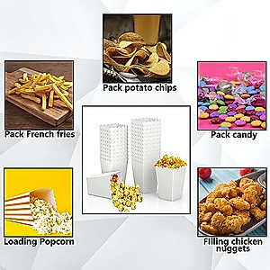 36 Pack White Popcorn Boxes, 2.2 x 4.2 x 3 inch Mini Popcorn Boxes for Movie Night Decorations