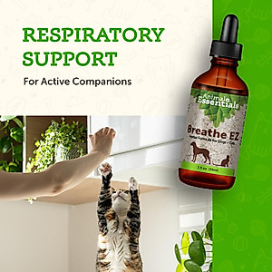 Animal Essentials Breathe EZ for Dogs & Cats - Pet Respiratory Support Supplement, Clear & Easy Breathing, Healthy Respiration - 1 Fl Oz