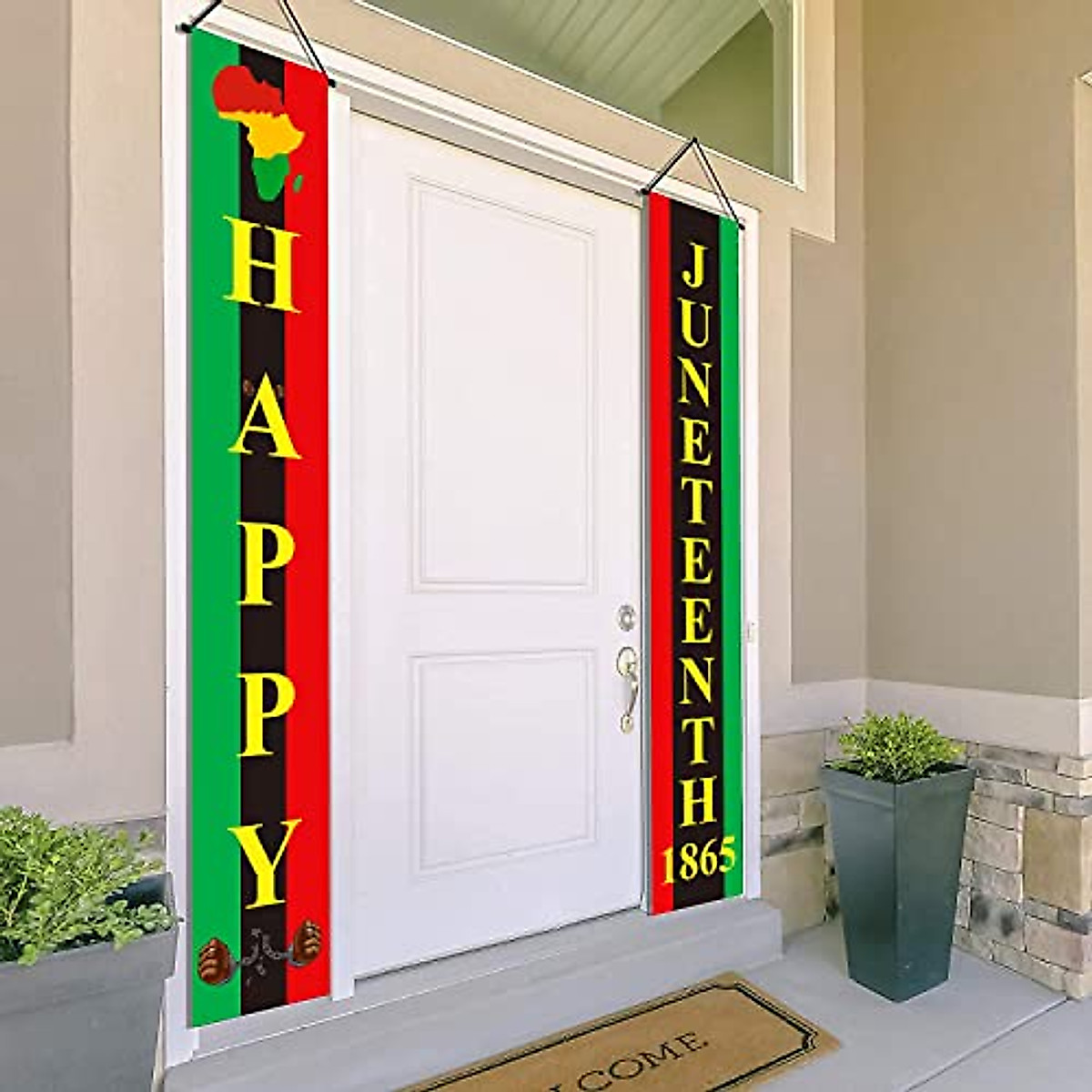 Happy Juneteenth Banner & Porch Sign Decorations | Easy Indoor/Outdoor