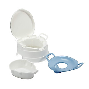 Primo 4-in-1 Complete Toilet Trainer & Step Stool, with Blue Seat, White