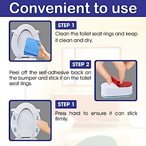 Strongest Adhesive Toilet Seat Bumper Replacement Kit for Bidet, Blue Bottom Universal Toilet Lid Bumper Rubber for Families, Hotels, Hospitals, School Toilet Seats (6 Pack)