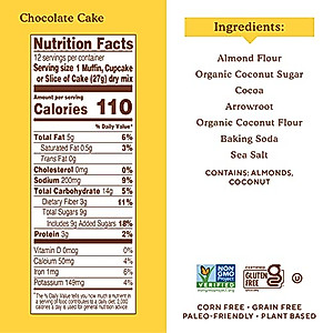 Simple Mills Almond Flour Baking Mix, Chocolate Muffin & Cake Mix - Gluten Free, Plant Based, Paleo Friendly, 11.2 Ounce (Pack of 1)