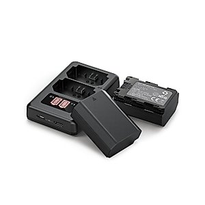 NP-FZ100 Camera Battery, 2-Pack 2250 mAh Replacement Battery Charger Set Compatible for Sony A7iii, A7R V, Alpha A7C,A7R III, A7R IV, A9/A9S, A7R3 A7S III, A7R III,Alpha 9/9S, Type C & Micro Ports