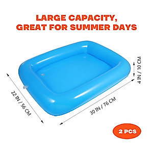 HEMOTON 2 PCS Inflatable Serving Bar, Salad Bar Tray Food Drink Containers, Buffet Cooler with Drain Plug, Picnic Ice Food Serving Trays, for Indoor Outdoor BBQ Camping Picnic Pool Party Supplies