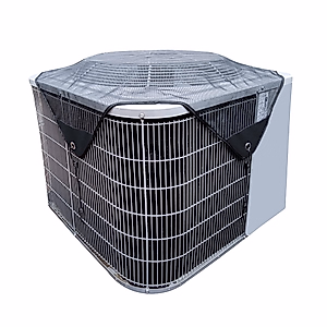 Air Conditioner Covers for Outside Units Central Ac Cover Leaf Guard Heavy Duty Mesh AC Defender for Outdoor Square Units, All Season Black ( 32 x 32 inch Mesh)