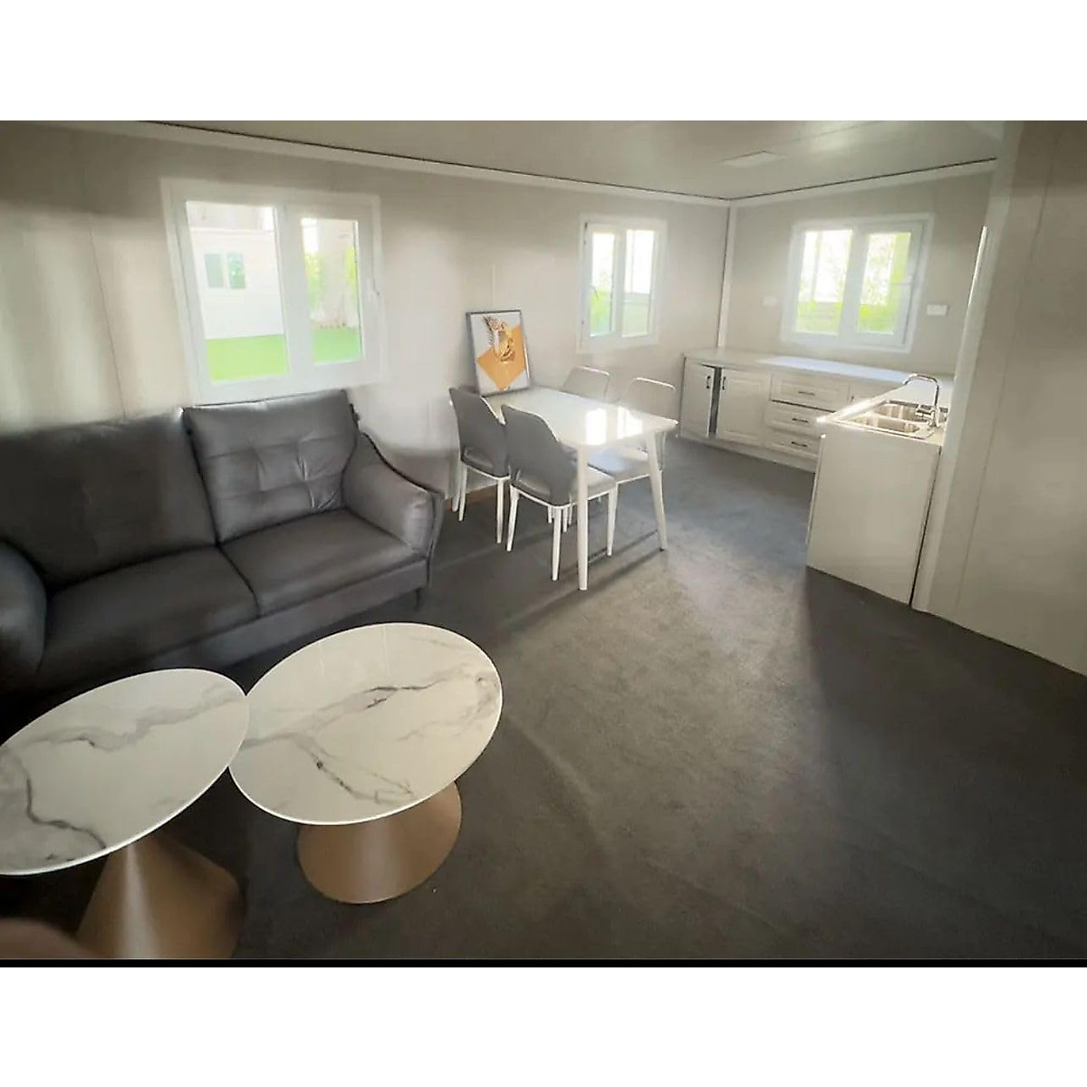 TOPUS Deal Portable Garden House - Extended Biplane Design (19x20 FT) - Featuring 1 Bedroom, 1 Living Room, 1 Bathroom,