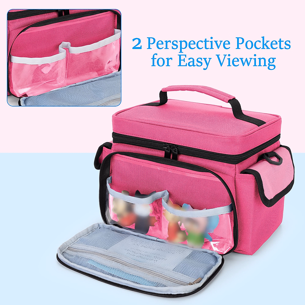 LoDrid Carrying Case Compatible with Toniebox, Portable Bag with Shoulder Strap for Audio Player Starter Set, Headphones Charging Station Storage, Rose Red (Bag Only)(Patent Design)