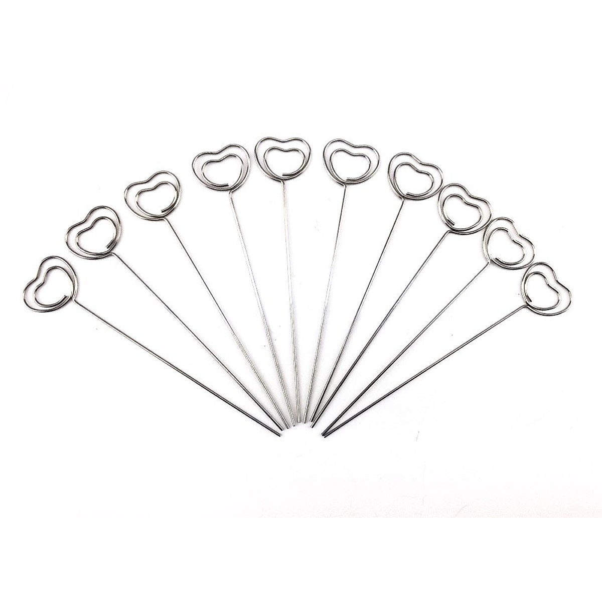 Honbay 30pcs DIY Heart Shape Ring Loop Craft Wire Clip Table Card Note Photo Memo Holder Metal Clamp Clay Cake Decoration Accessories