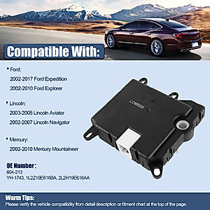 LCWRGS 604-213 Rear Blend Door Actuator Compatible with Ford Expedition 2002-2017, Ford Explorer 2002-2010, Lincoln Aviator & Navigator 2003-2005, Auxiliary Mode Temperature