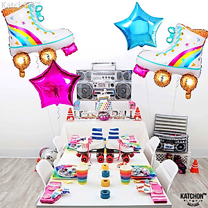 KatchOn, Roller Skate Balloons Set - 20 Inch, Pack of 4 | Roller Skate Party Favors for 80s Party Decorations | Roller Skate Party Decorations | Skate Balloons for Party, Roller Skating Party Supplies