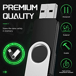 64GB Flash Drive 10 Pack USB Flash Drives Thumb Drive High Capacity USB 2.0 Memory Stick 64 GB Jump Drive Pen Drive Zip Drive High Speed for Data Storage