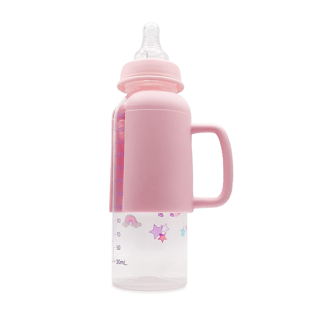 Baby Luvhandles Baby Bottle Holder - Baby Shower Gifts and Accessories for Baby Self Feeding - Improves Motor Skills (Pink)