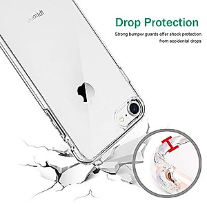TENOC Phone Case Compatible for iPhone SE 3/2 gen(3rd Generation 2022/2nd Generation 2020), iPhone 8 and iPhone 7, Clear Cases Slim Cute Thin Soft TPU Cover Full Protective Bumper 4.7 Inch