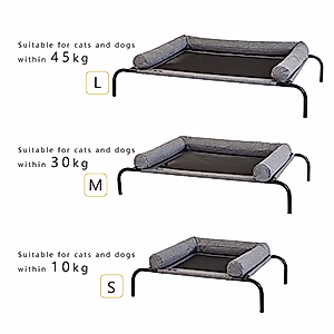 objoy Original Elevated Dog Bed Protable Raised Pet Cots with Soft Side for Large Medium Small Dogs, Sturdy Frame& Breathable Mesh for Indoor Outdoor Use (L)