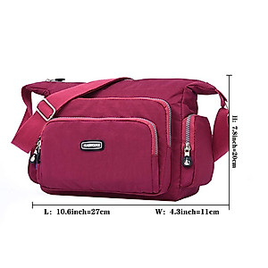 MINTEGRA Crossbody Bag for Women Anti-theft RFID Card Slot Multi Pocket Shoulder Bag Nylon Lightweight Messenger Bag