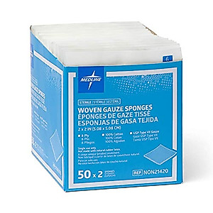 Medline Gauze Sponge Sterile 8 Ply, 100 Count