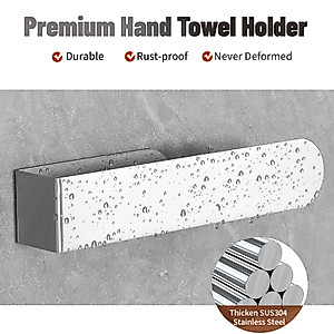 Azuibah Hand Towel Holder, Self Adhesive Bathroom Towel Holder, SUS 304 Stainless Steel Hand Towel Holder for Bathroom, Brushed Towel Holder for Bathroom Wall, Hand Towel Racks for Bathroom, Kitchen