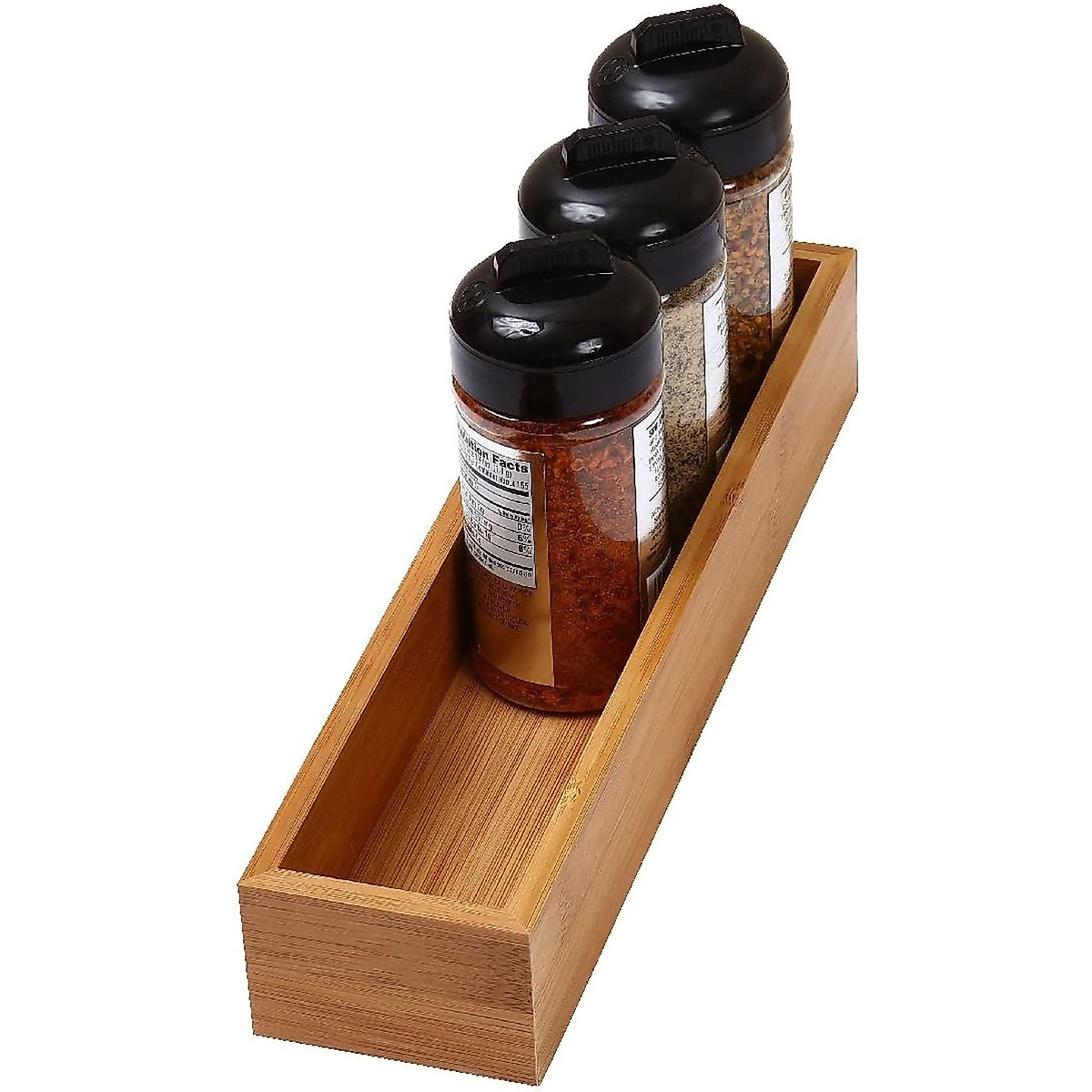 YBM Home Bamboo Drawer Organizer Storage Box for Kitchen Drawer, Junk Drawer, Office, Bedroom, Children Room, Craft, Sewing, and Bathroom, 3x12x2 inch