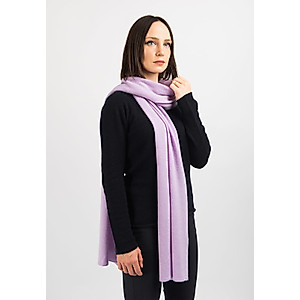Dalle Piane Cashmere - Broad Scarf 100% cashmere - Made in Italy - Woman/Man, Color: Lilac, One size