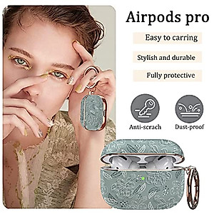 Airpod Pro Case Designed for Apple Airpods Pro 2019 with Portable Keychain and Cute Skin, Shockproof Air Pod Pro Hard Case Cover for Women Girls, (Blue)