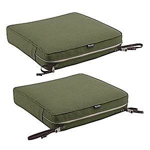 Classic Accessories Montlake FadeSafe Water-Resistant 72 x 21 x 3 Inch Outdoor Chaise Lounge Cushion Slip Cover, Patio Furniture Cushion Cover, Heather Fern Green, Patio Furniture Cushion Covers