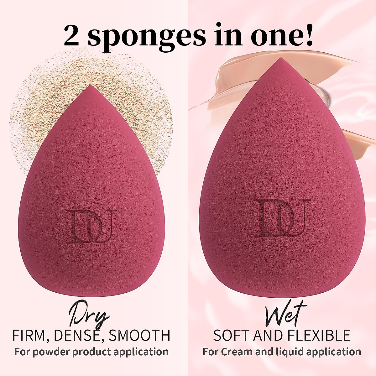 DUcare Makeup Brushes Duo End Makeup Blender Sponge