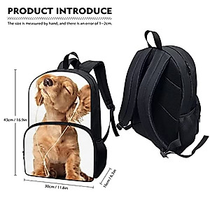 Golden Retriever Backpacks Animal Backpack Book bag Set for Kids Elementary School