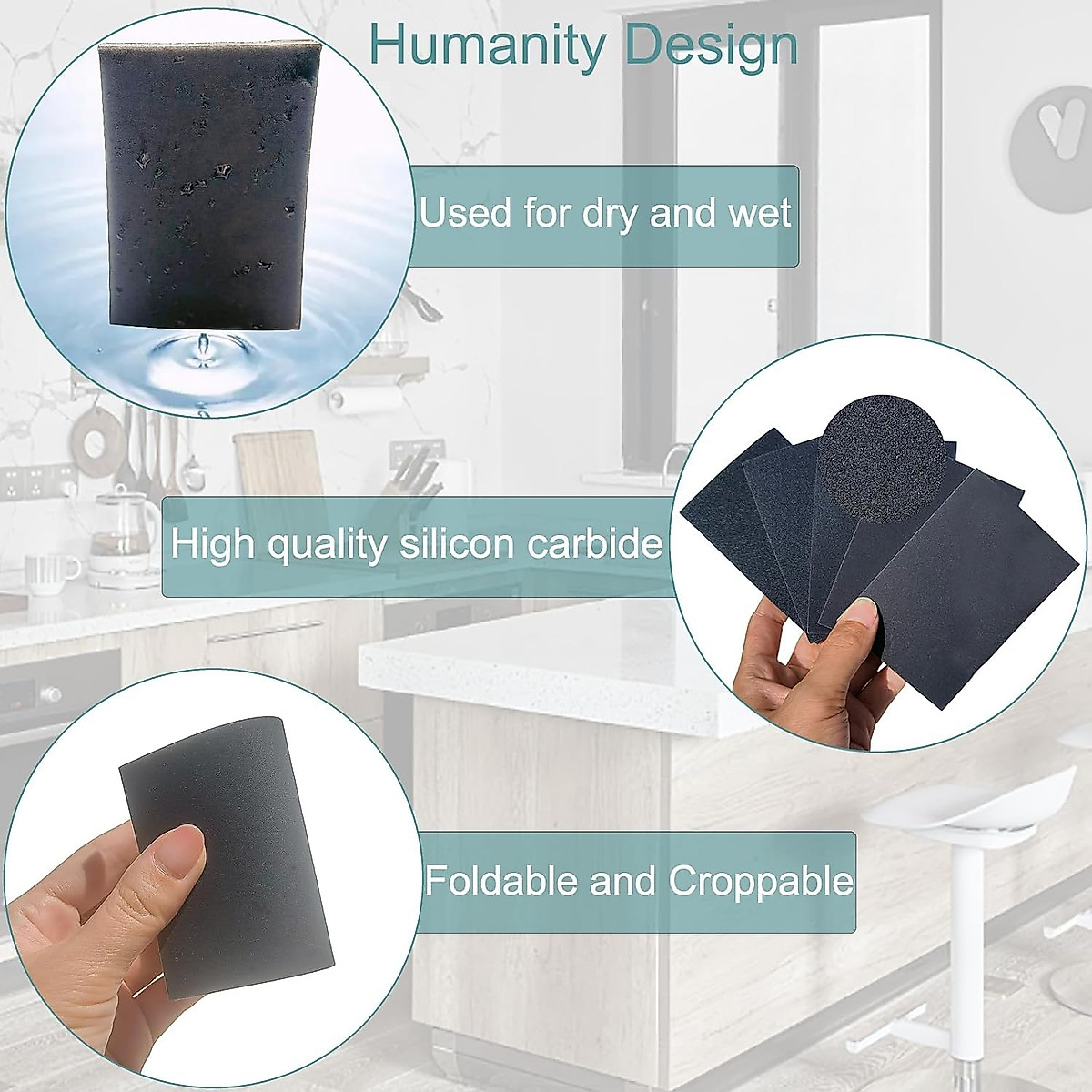 20 PCS 400-3000 Grit Hand Sanding Block Assorted, Ultra Fine Sanding Sponges Pads, Soft Foam Hand Sander Block Wet Dry Sandpaper for Model Drywall Metal Wood Furniture Polishing